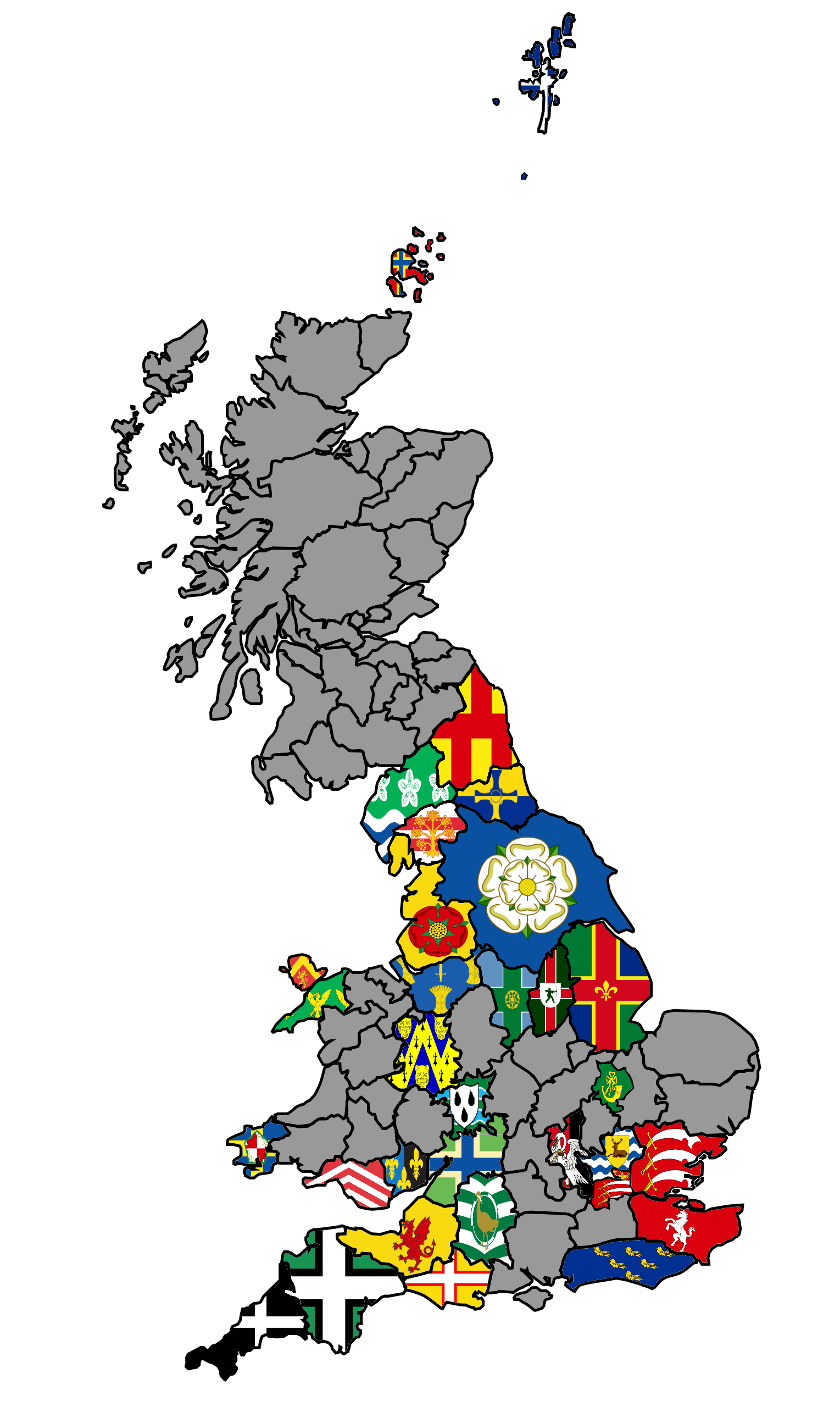 UK County Flag Map | British County Flags