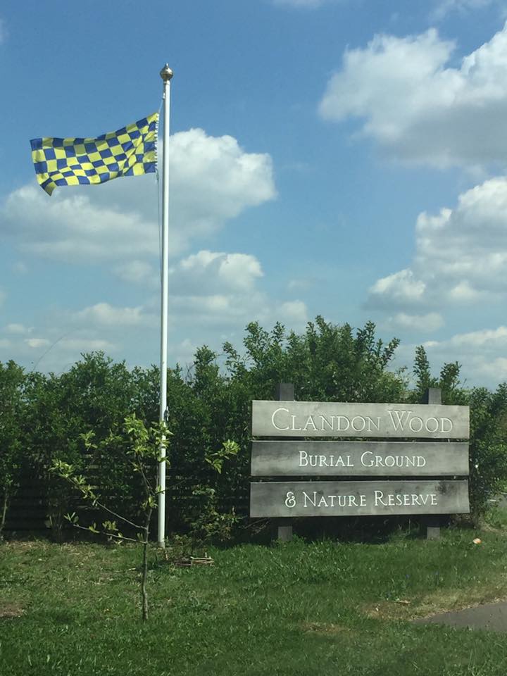 A Surrey flag flying in Clandon, from Brady Ells. | British County Flags