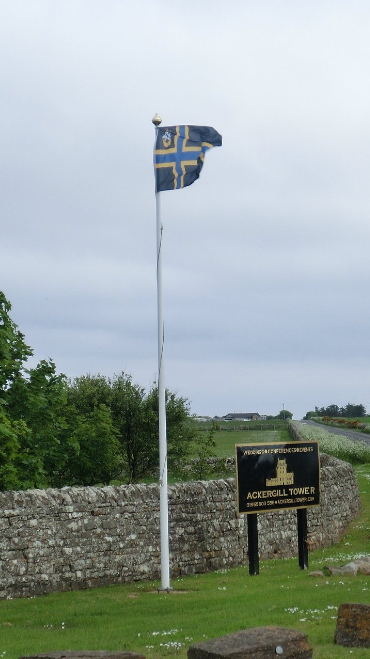 caithness-flag-in-gusty-conditions-outside-ackergill-tower | British ...