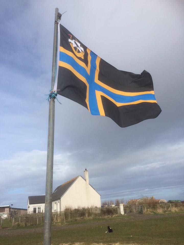 The Caithness flag flown by ‘Bobbysbus’ a county minibus hire firm ...