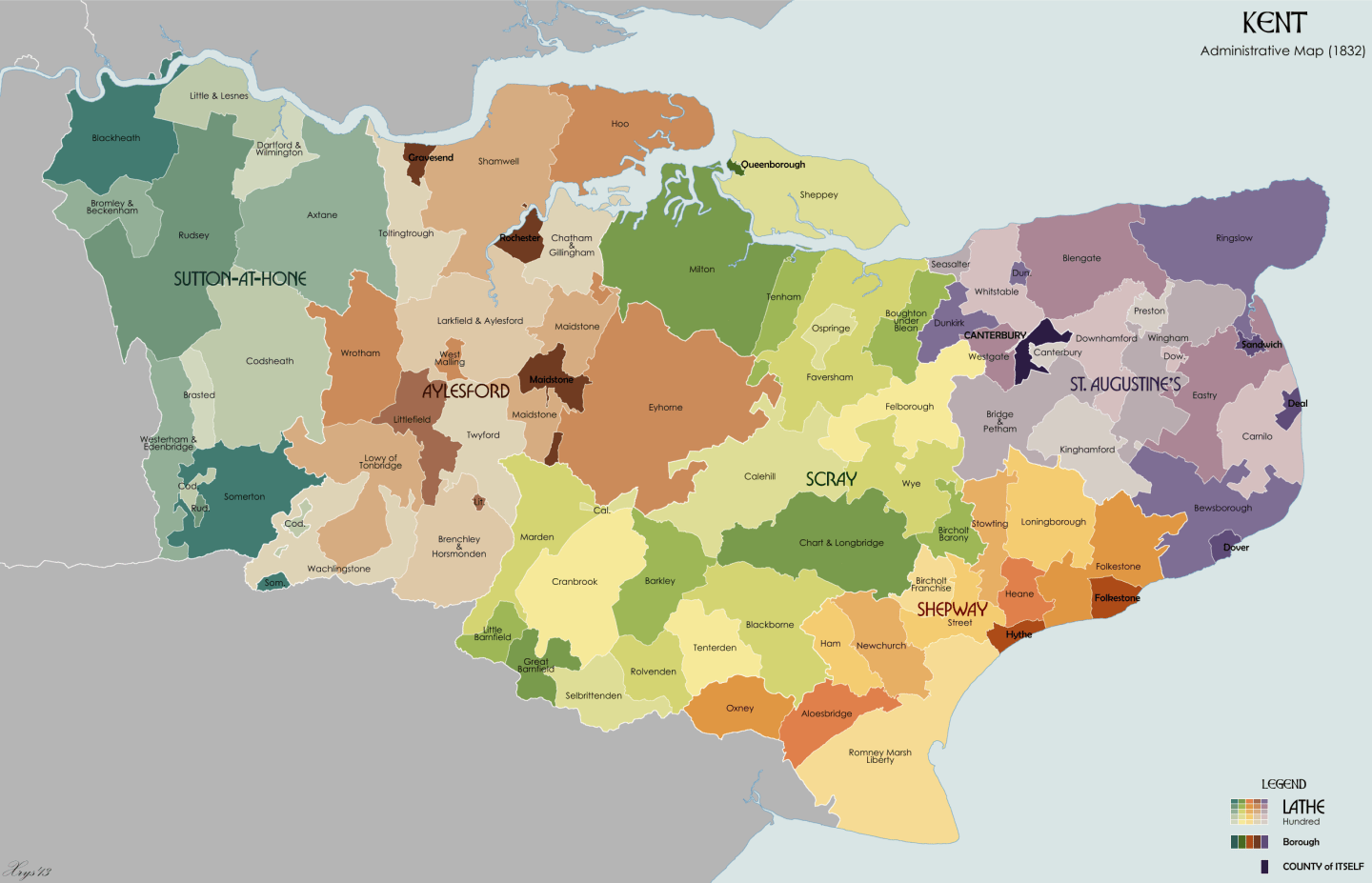 The Lathes Of Kent | British County Flags