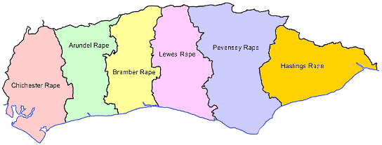 sussrapes-map | British County Flags