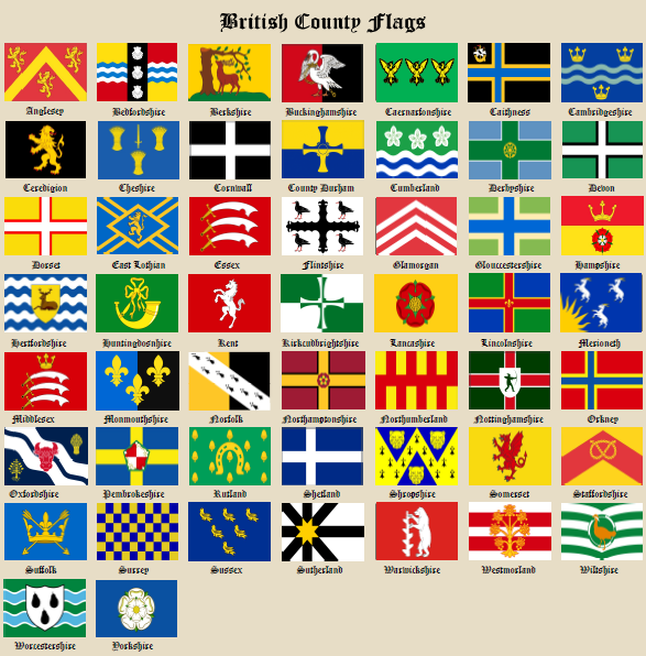 County Flags Chart February 28th 2019 | British County Flags