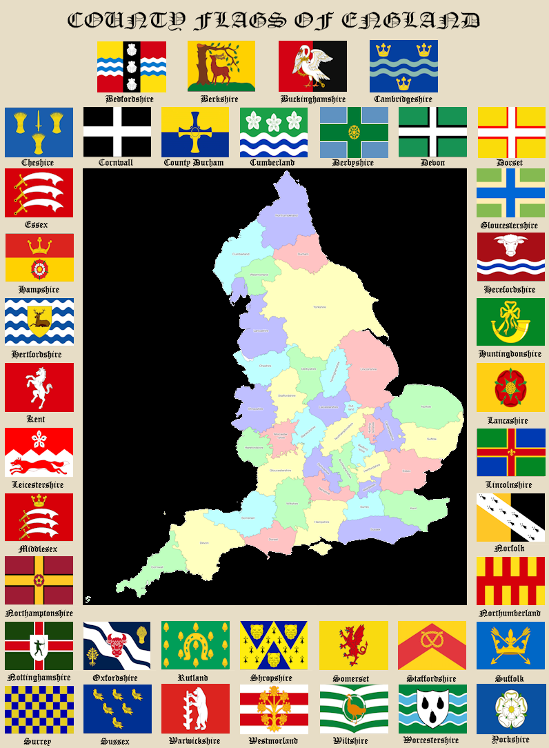 Various County Flag Charts | British County Flags