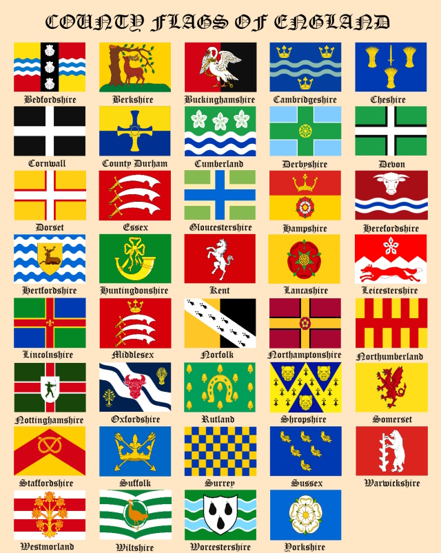 Various County Flag Charts | British County Flags